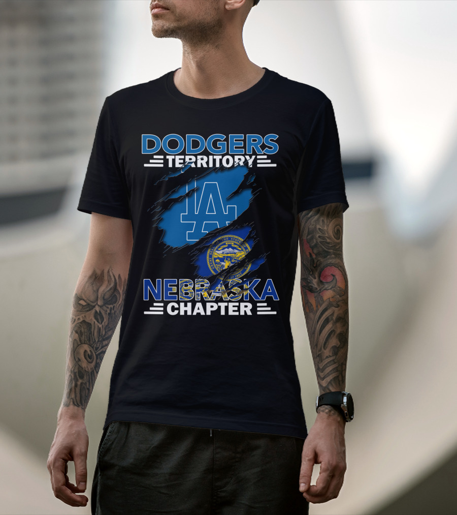 Dodgers Territory LA Logo Nebraska Chapter T-Shirt