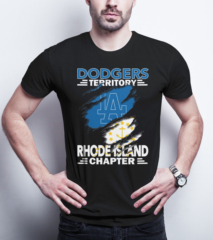 Dodgers Territory Rhode Island Chapter LA Logo Anchored T-Shirt