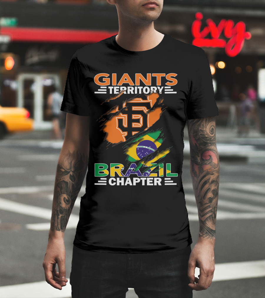 Giants Territory Brazil Chapter San Francisco Giants Logo Brazilian Flag T-Shirt