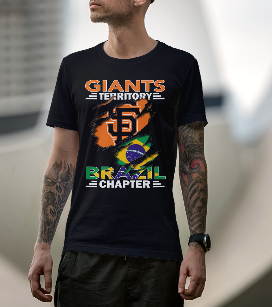 Giants Territory Brazil Chapter San Francisco Giants Logo Brazilian Flag T-Shirt