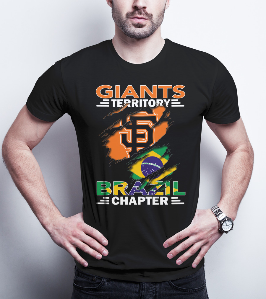 Giants Territory Brazil Chapter San Francisco Giants Logo Brazilian Flag T-Shirt