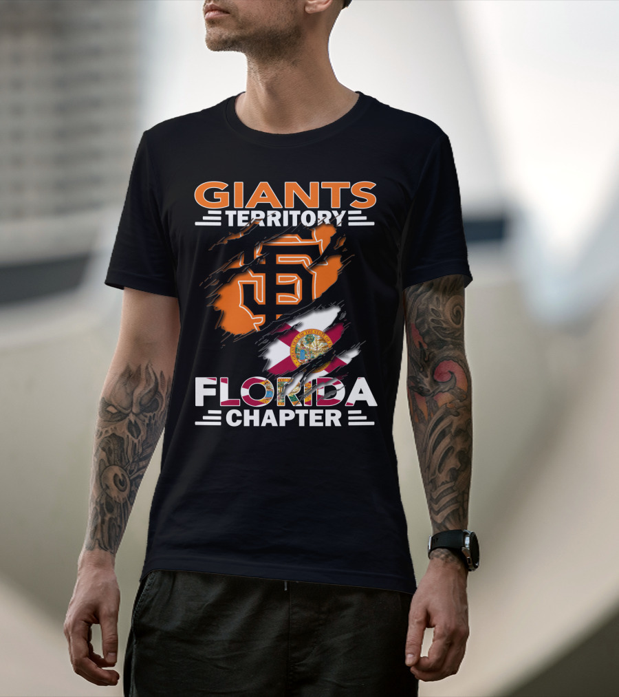 Giants Territory Florida Chapter Sf Logo And Florida Flag Fusion T-Shirt