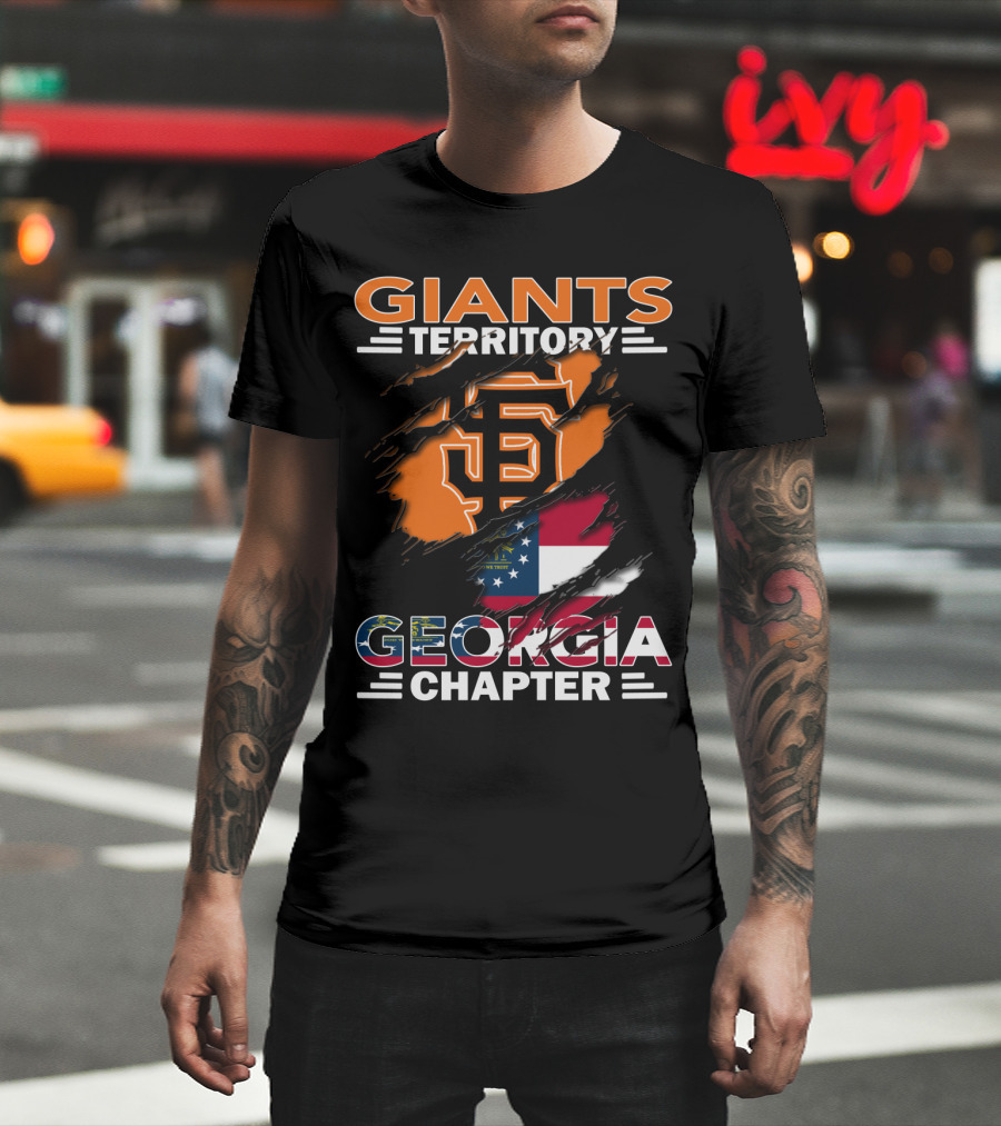 Giants Territory Georgia Chapter Sf Logo Georgia Flag T-Shirt