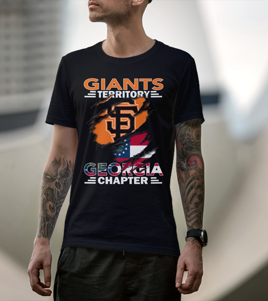 Giants Territory Georgia Chapter Sf Logo Georgia Flag T-Shirt