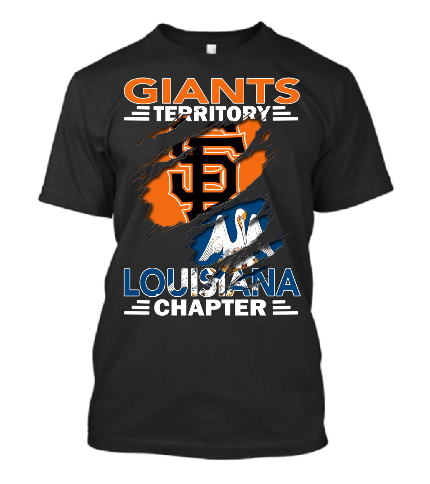 Giants Territory Sf Logo Louisiana Chapter Pelican T-Shirt