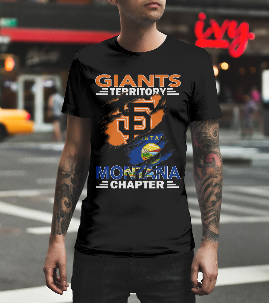 Giants Territory Montana Chapter San Francisco Giants Logo And Montana State Flag T-Shirt