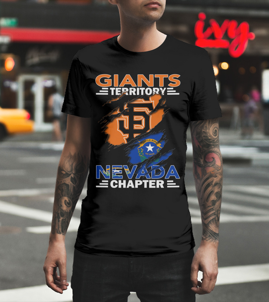 Giants Territory Nevada Chapter Battle Born State Flag San Francisco Giants T-Shirt