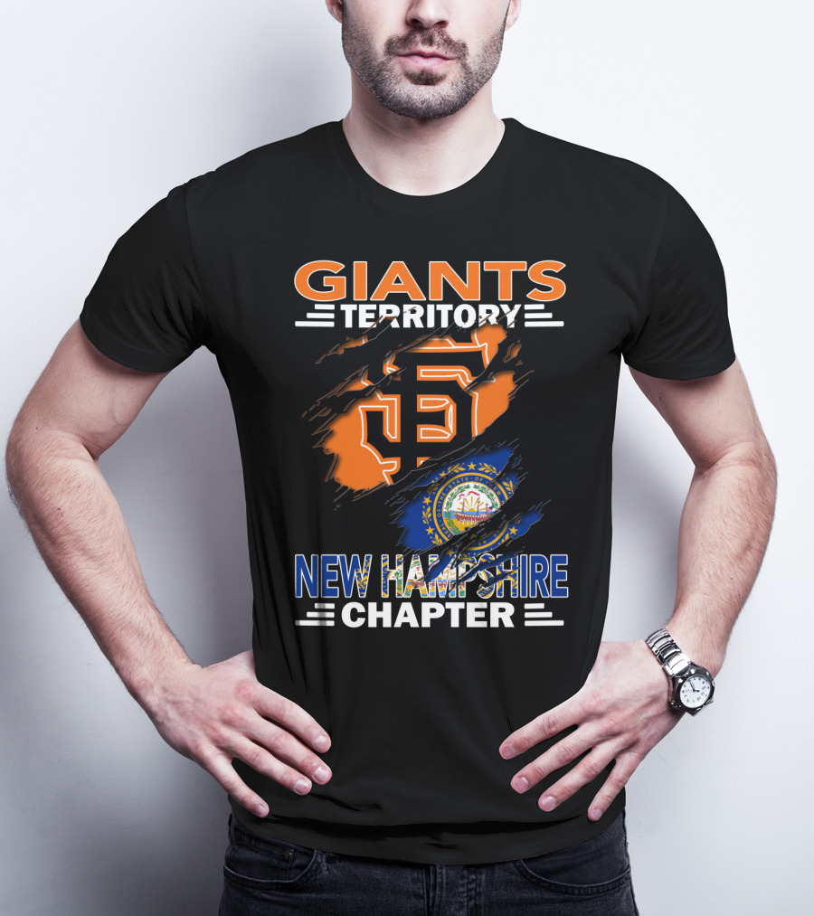 Giants Territory New Hampshire Chapter Sf Logo And State Flag T-Shirt