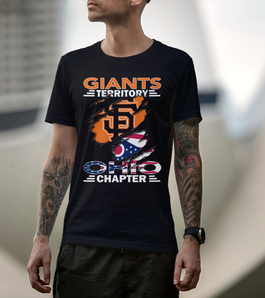 Giants Territory Ohio Chapter San Francisco Giants Logo With Ohio Flag T-Shirt