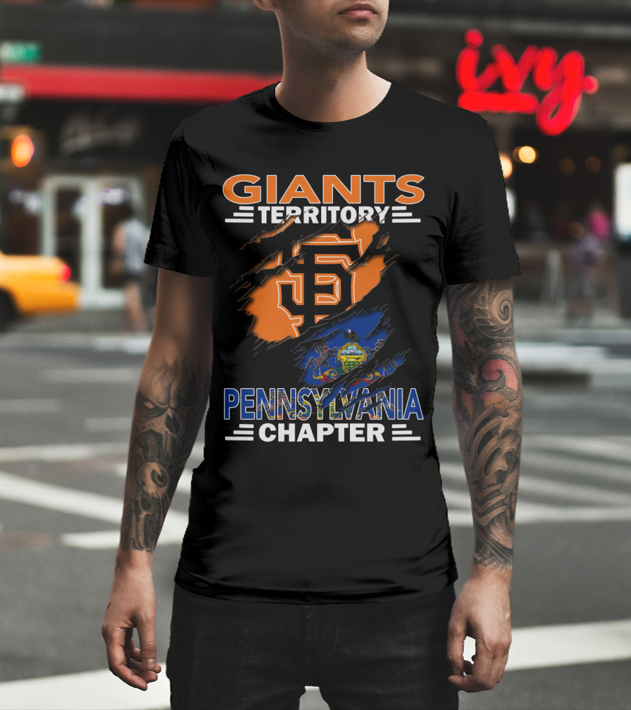 Giants Territory Pennsylvania Chapter San Francisco Giants Logo And Pennsylvania State Symbol T-Shirt