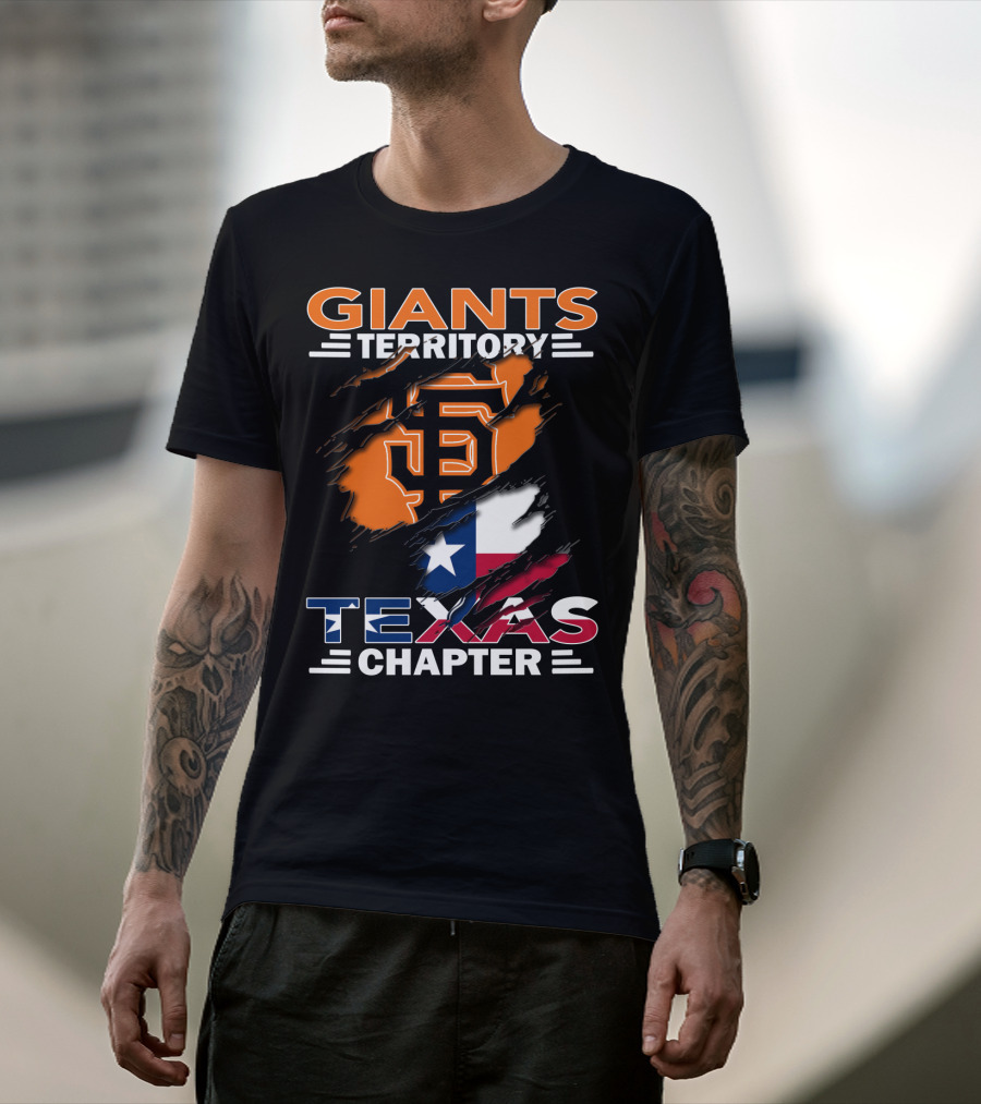 Giants Territory Sf Logo With Texas Flag Texas Chapter T-Shirt