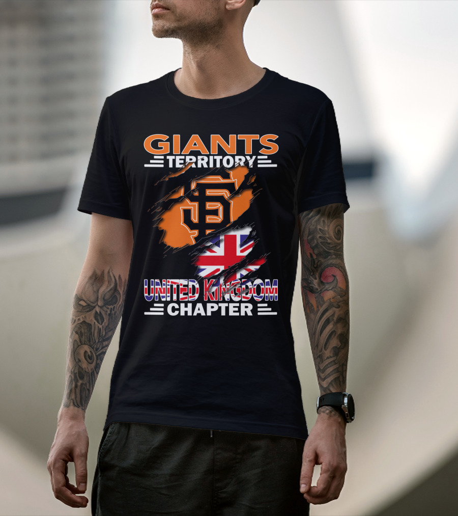 Giants Territory Sf Logo United Kingdom Chapter Union Jack T-Shirt