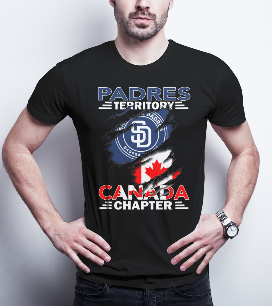 Padres Territory Canada Chapter San Diego Baseball Canadian Flag T-Shirt