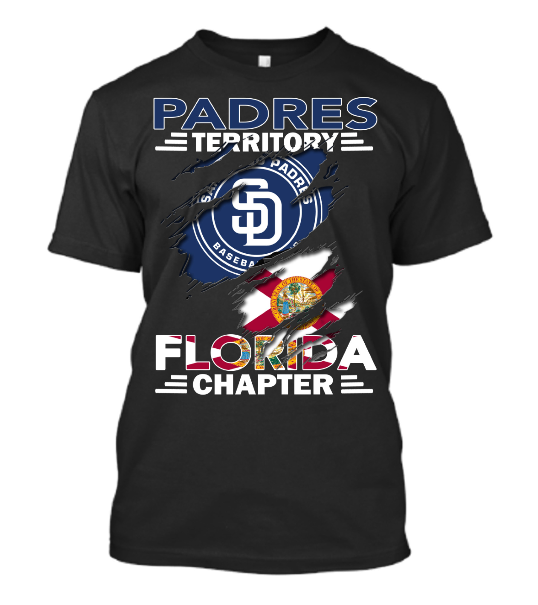 Padres Territory San Diego Baseball Florida Chapter Flag T-Shirt