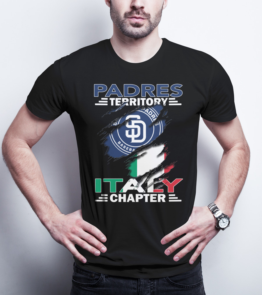 Padres Territory Italy Chapter Baseball Sd Logo Italian Flag T-Shirt