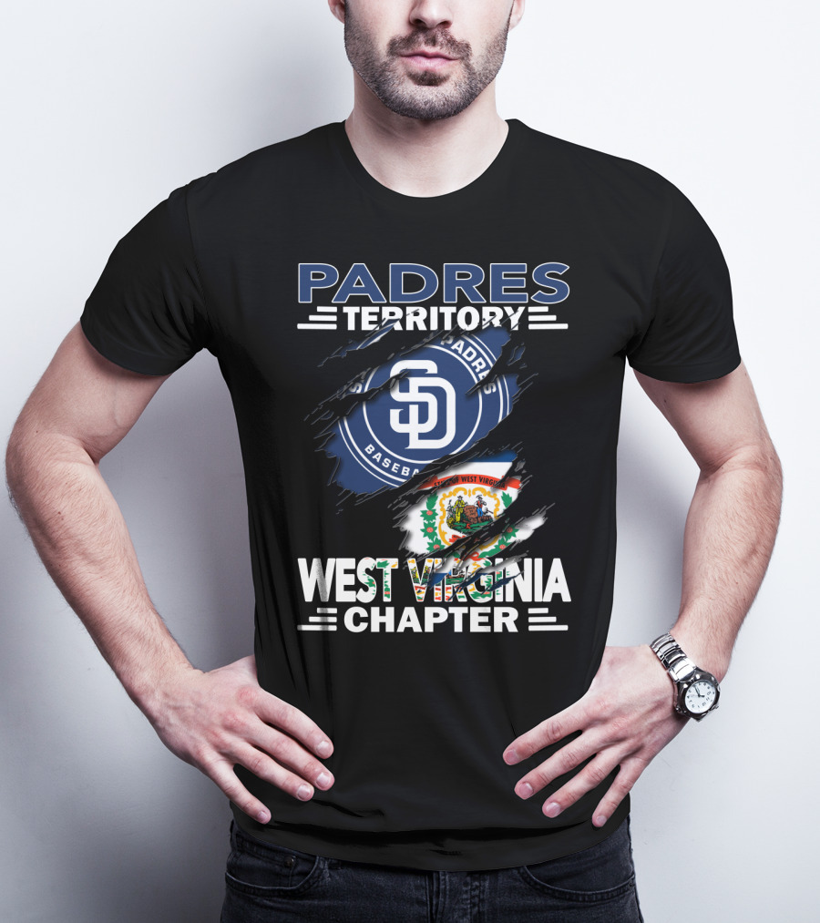 Padres Territory Baseball West Virginia Chapter Flag Emblem T-Shirt