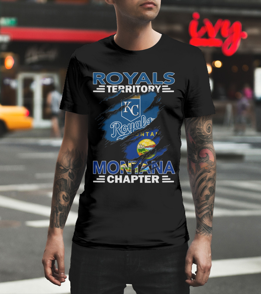 Royals Territory Montana Chapter KC Royals Emblem With Montana State T-Shirt