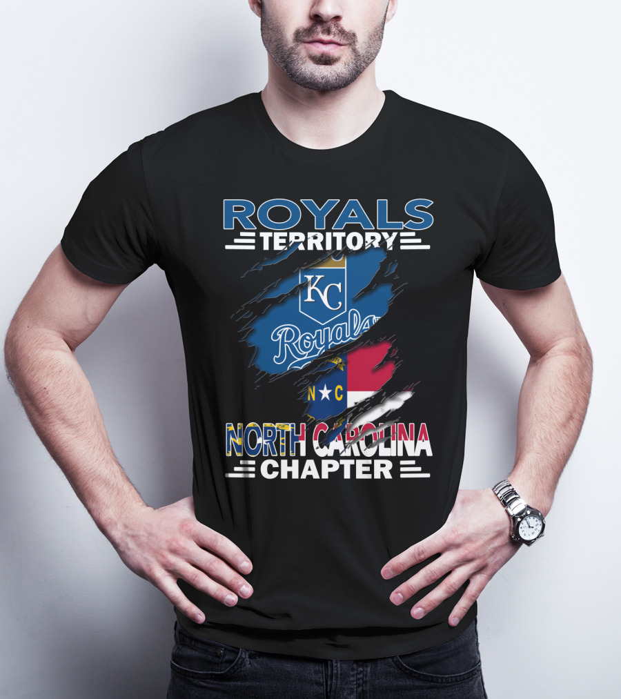 Royals Territory North Carolina Chapter KC Royals NC Flag T-Shirt