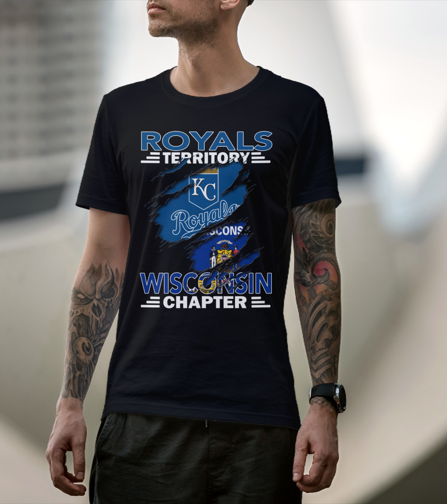 Royals Territory KC Wisconsin Chapter Logo With State Flag Elements T-Shirt