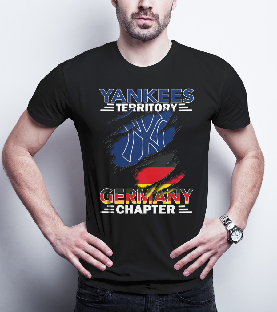Yankees Territory Germany Chapter Flag Ripped NY T-Shirt