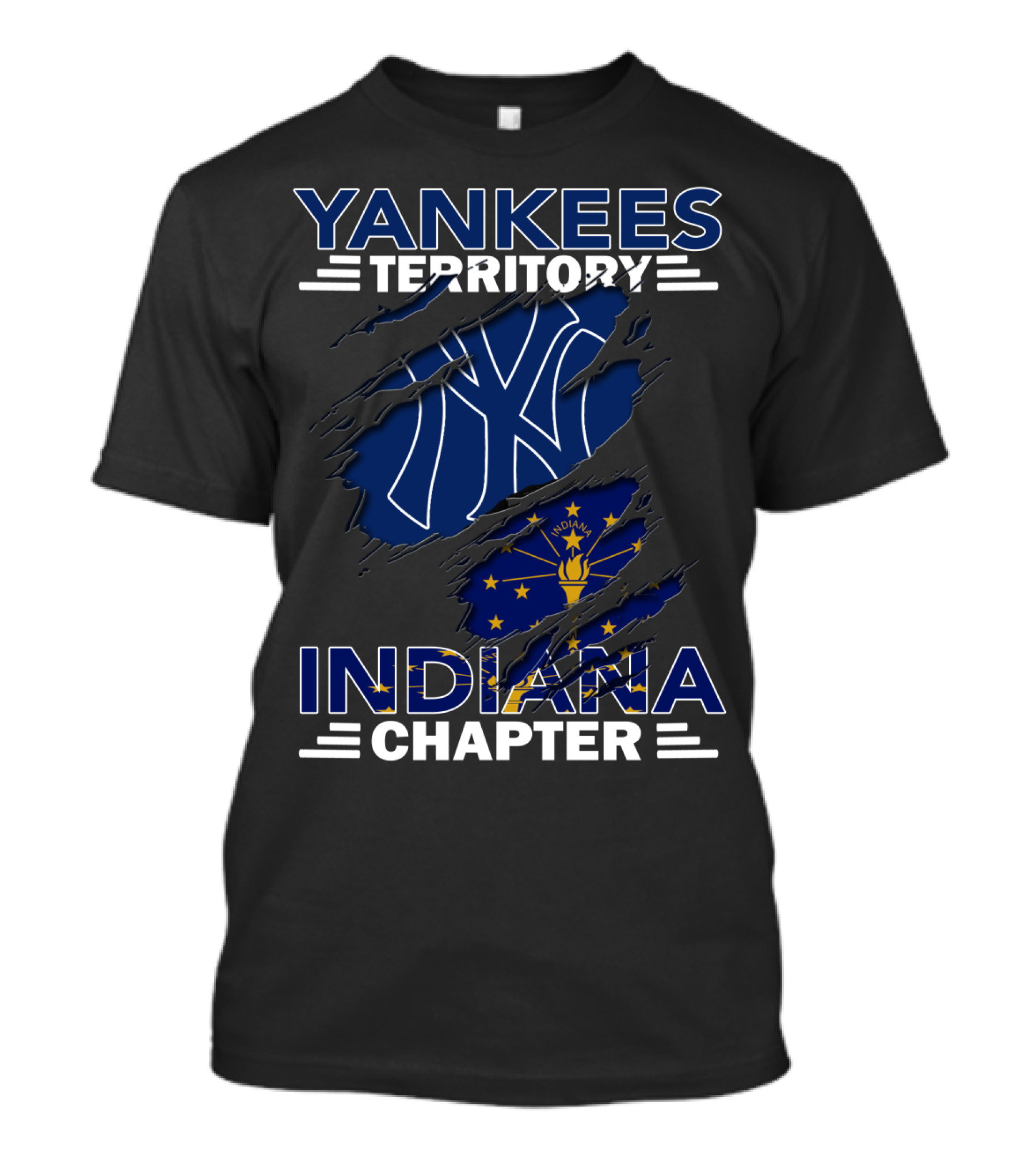 Yankees Territory Indiana Chapter Flag And Logo Fusion T-Shirt