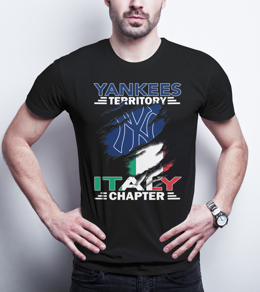 YANKEES TERRITORY ITALY CHAPTER NY LOGO ITALIAN FLAG T-Shirt