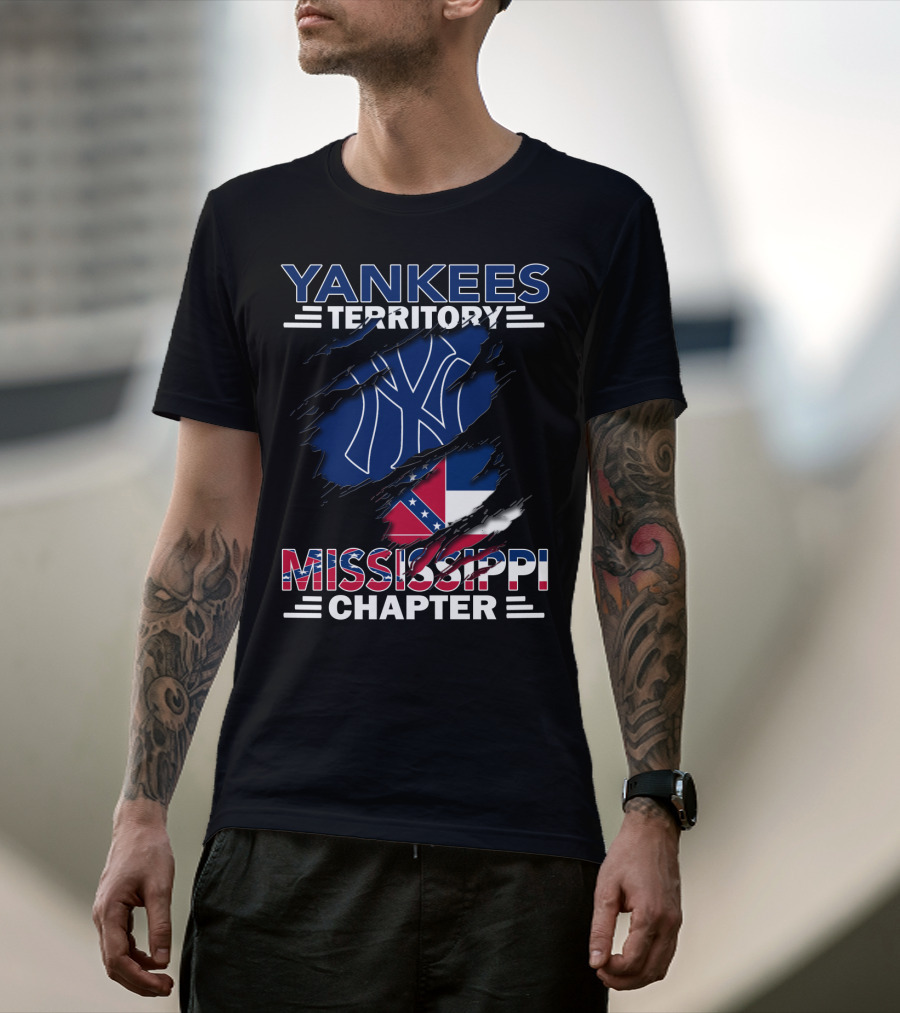 YANKEES TERRITORY MISSISSIPPI CHAPTER SCRATCHED FLAG T-Shirt