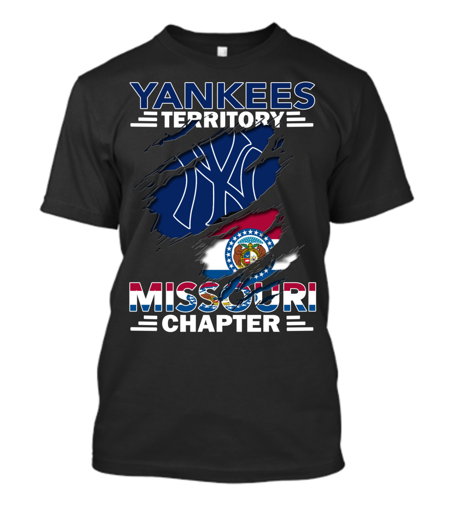 Yankees Territory Missouri Chapter Logo With Flag Elements T-Shirt