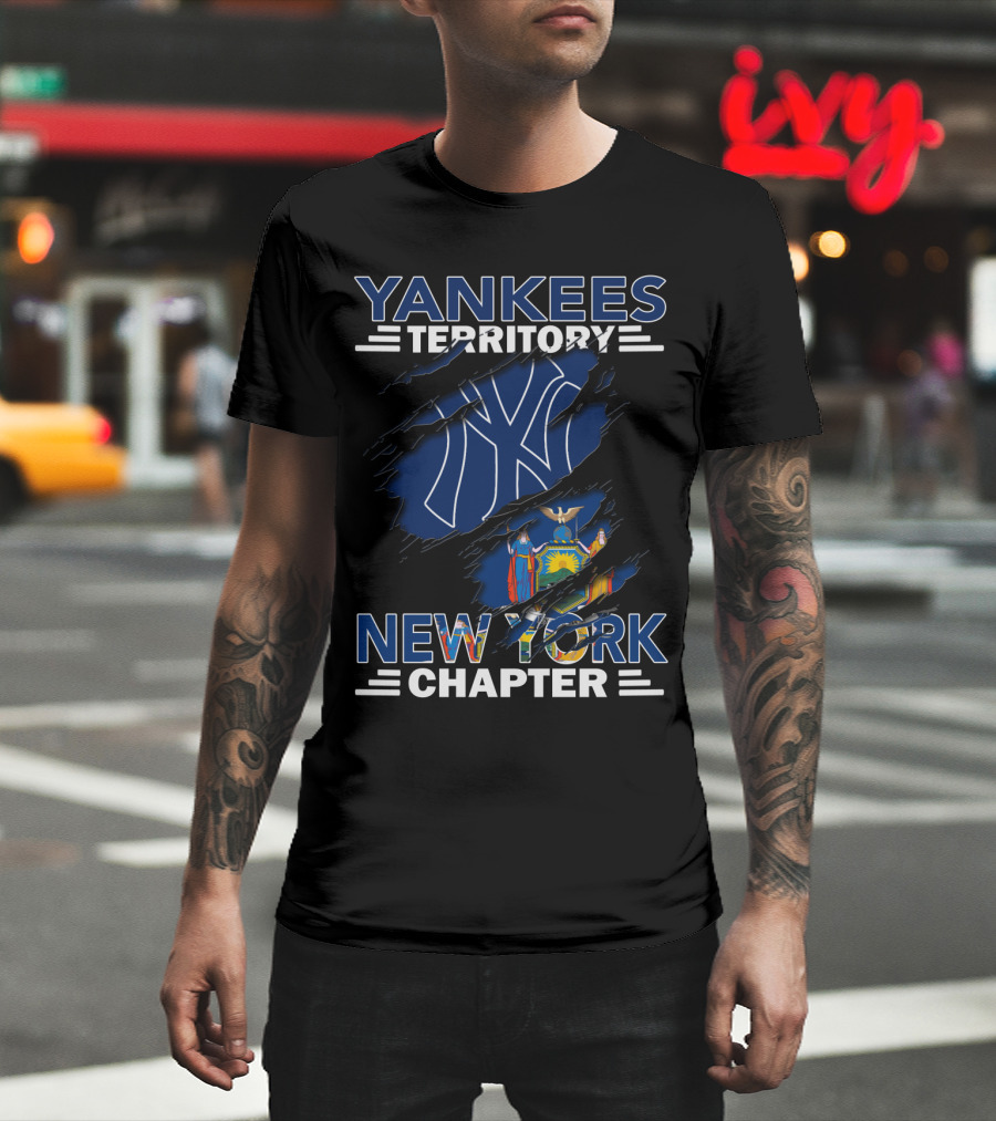 Yankees Territory New York Chapter Flag And Logo Fusion T-Shirt