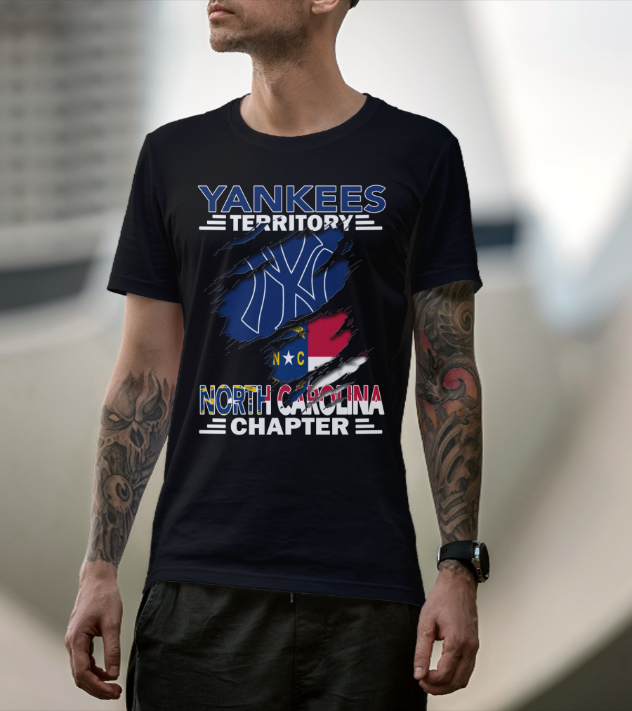 Yankees Territory North Carolina Chapter NY Logo And Flag T-Shirt