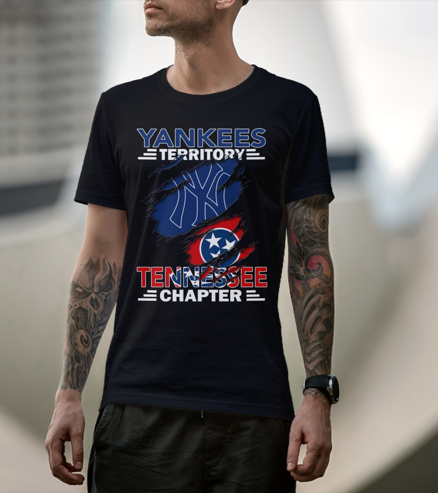 Yankees Territory Tennessee Chapter NY Logo And Tennessee Flag T-Shirt