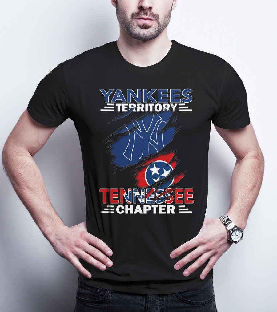 Yankees Territory Tennessee Chapter NY Logo And Tennessee Flag T-Shirt