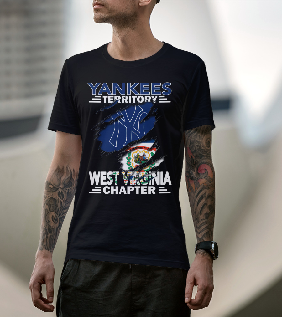 Yankees Territory West Virginia Chapter NY Logo And State Flag T-Shirt