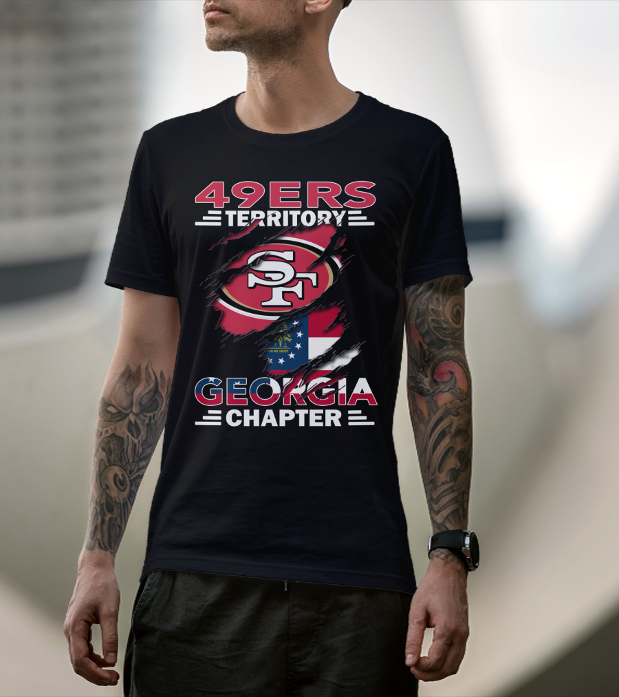 49ers Territory Georgia Chapter SF Logo With State Flag T-Shirt