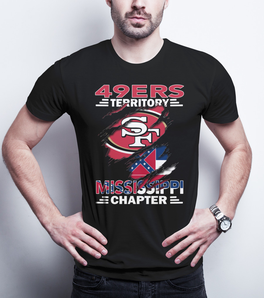 49ers Territory Mississippi Chapter SF Logo And Flag T-Shirt