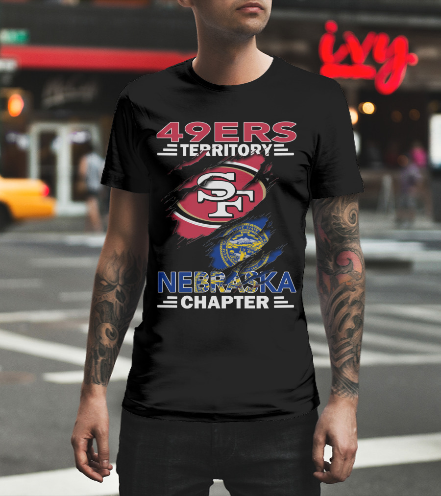 49ers Territory Nebraska Chapter SF Logo State Emblem T-Shirt