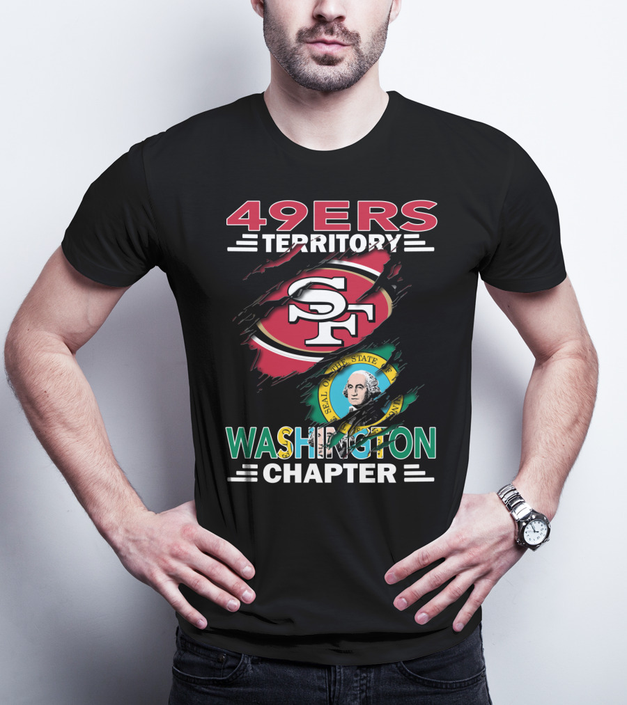 49ers Territory Washington Chapter SF Logo And Washington State Seal T-Shirt