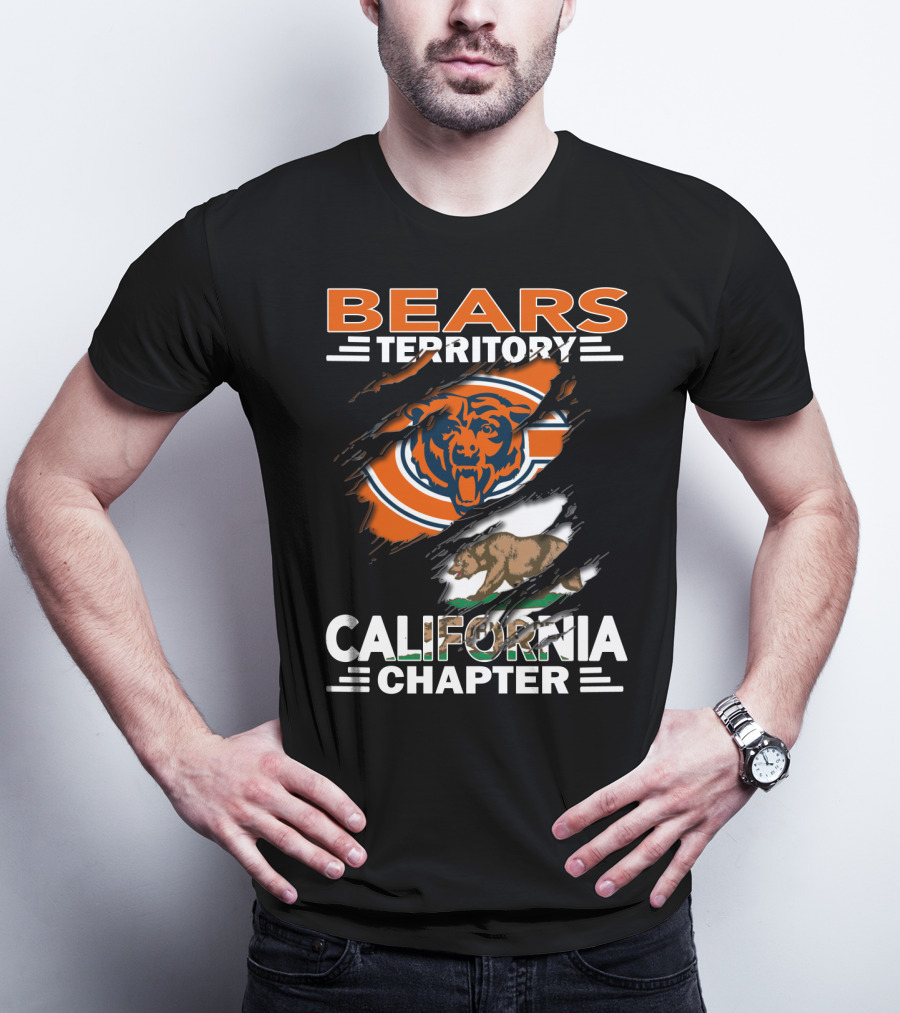 Bears Territory California Chapter Chicago Bears Logo And California State Bear T-Shirt