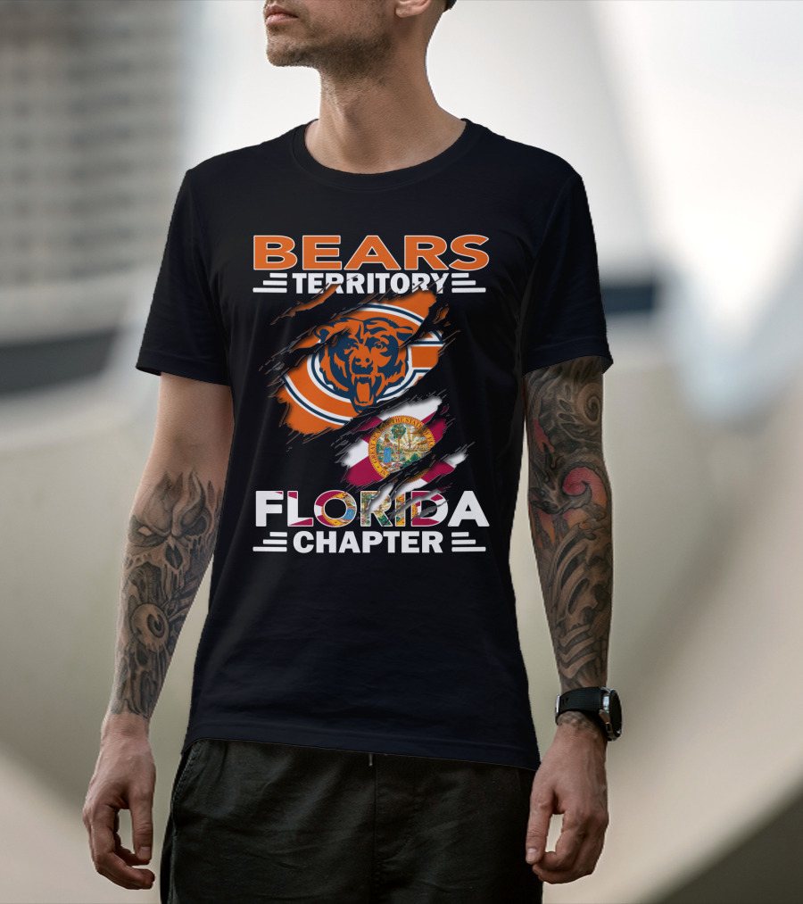 Bears Territory Florida Chapter Chicago Bears Logo And Florida State Flag T-Shirt