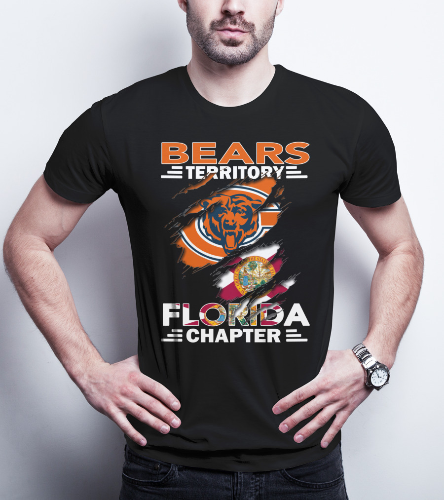 Bears Territory Florida Chapter Chicago Bears Logo And Florida State Flag T-Shirt
