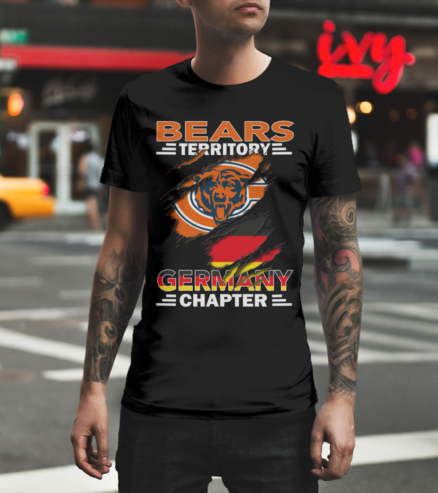 Bears Territory Germany Chapter Chicago Bears Logo German Flag T-Shirt