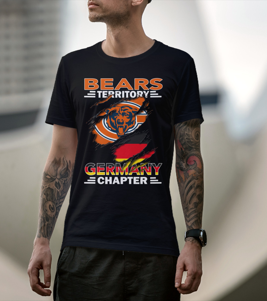 Bears Territory Germany Chapter Chicago Bears Logo German Flag T-Shirt