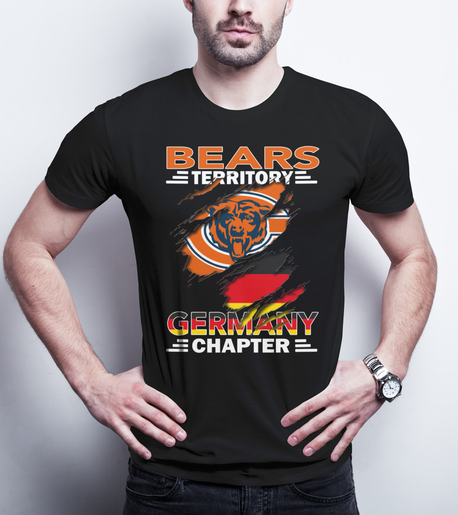 Bears Territory Germany Chapter Chicago Bears Logo German Flag T-Shirt