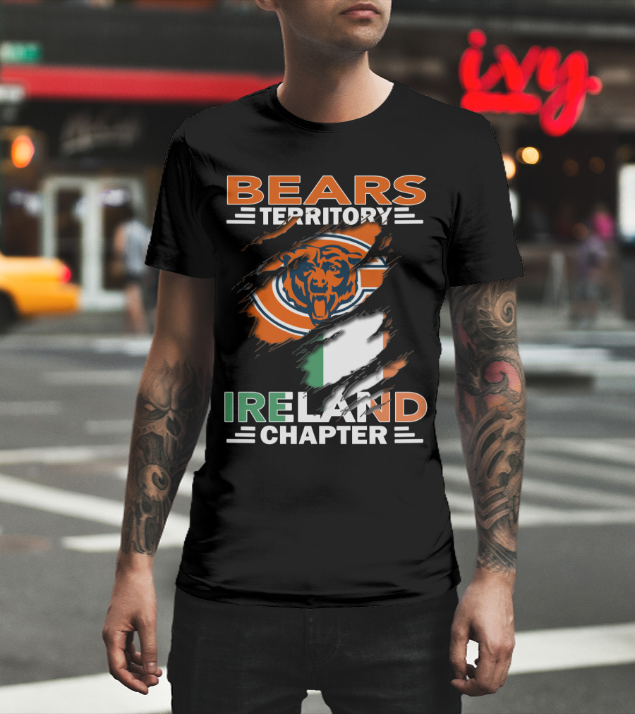 Bears Territory Ireland Chapter Chicago Bears Irish Flag Fan Club T-Shirt