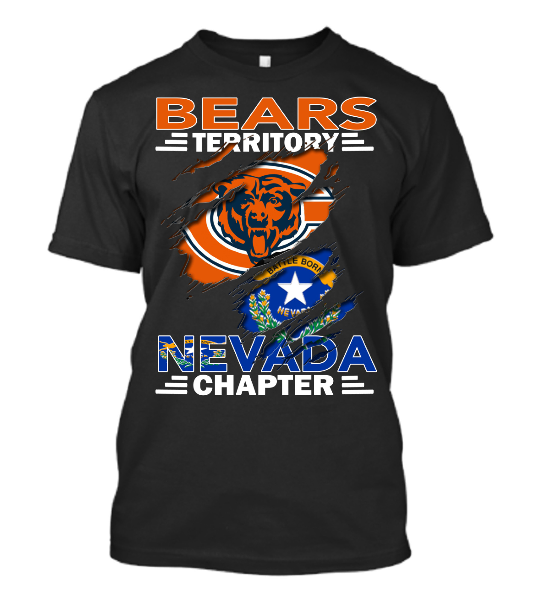 Bears Territory Nevada Chapter Battle Born Flag Emblem T-Shirt