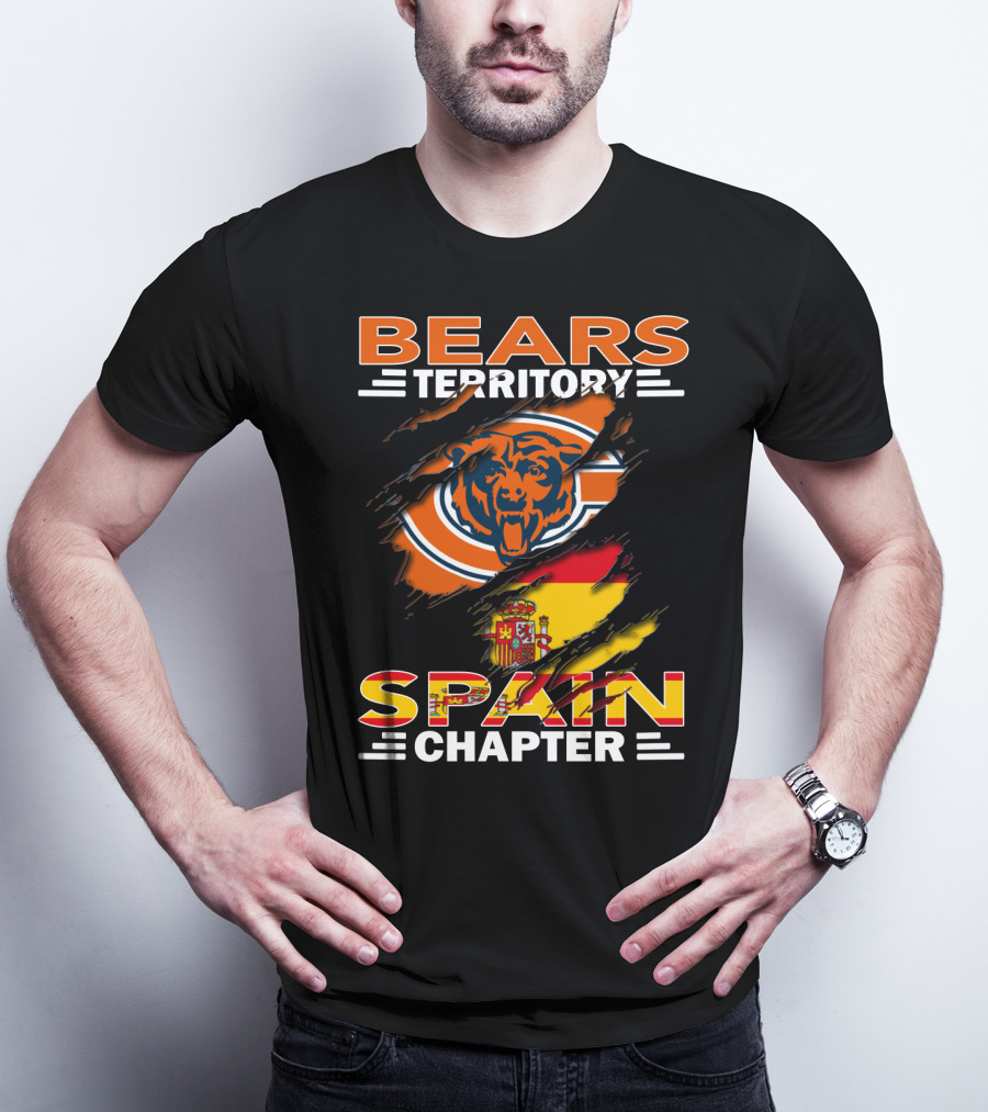 Bears Territory Spain Chapter Chicago Bears Flag T-Shirt