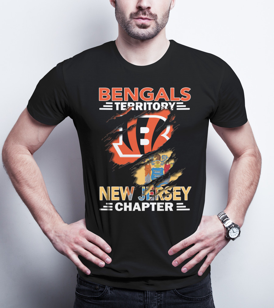 Bengals Territory New Jersey Chapter Logo And State Flag T-Shirt