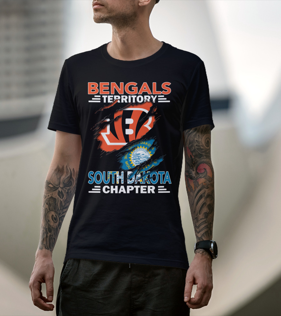 Bengals Territory South Dakota Chapter Fan Shirt With South Dakota Flag And Bengals T-Shirt