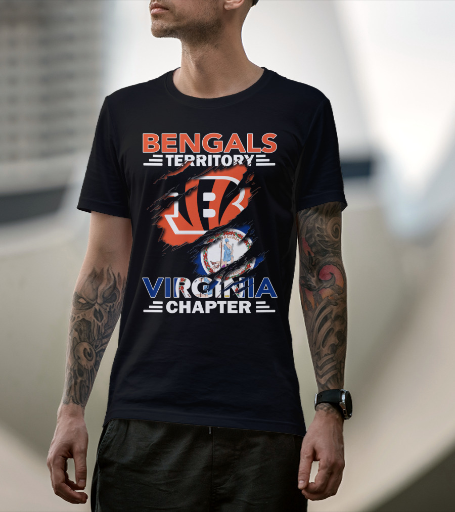 Bengals Territory Virginia Chapter Logo With State Emblem T-Shirt