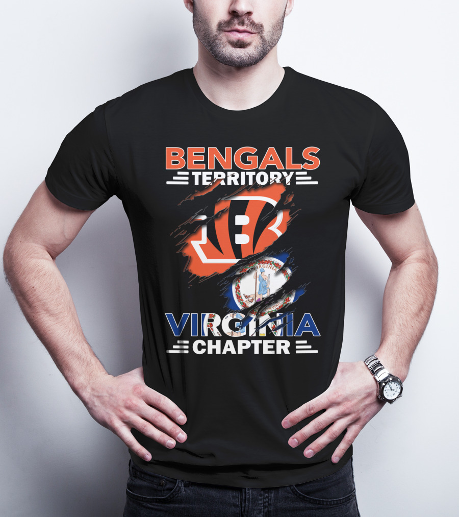 Bengals Territory Virginia Chapter Logo With State Emblem T-Shirt
